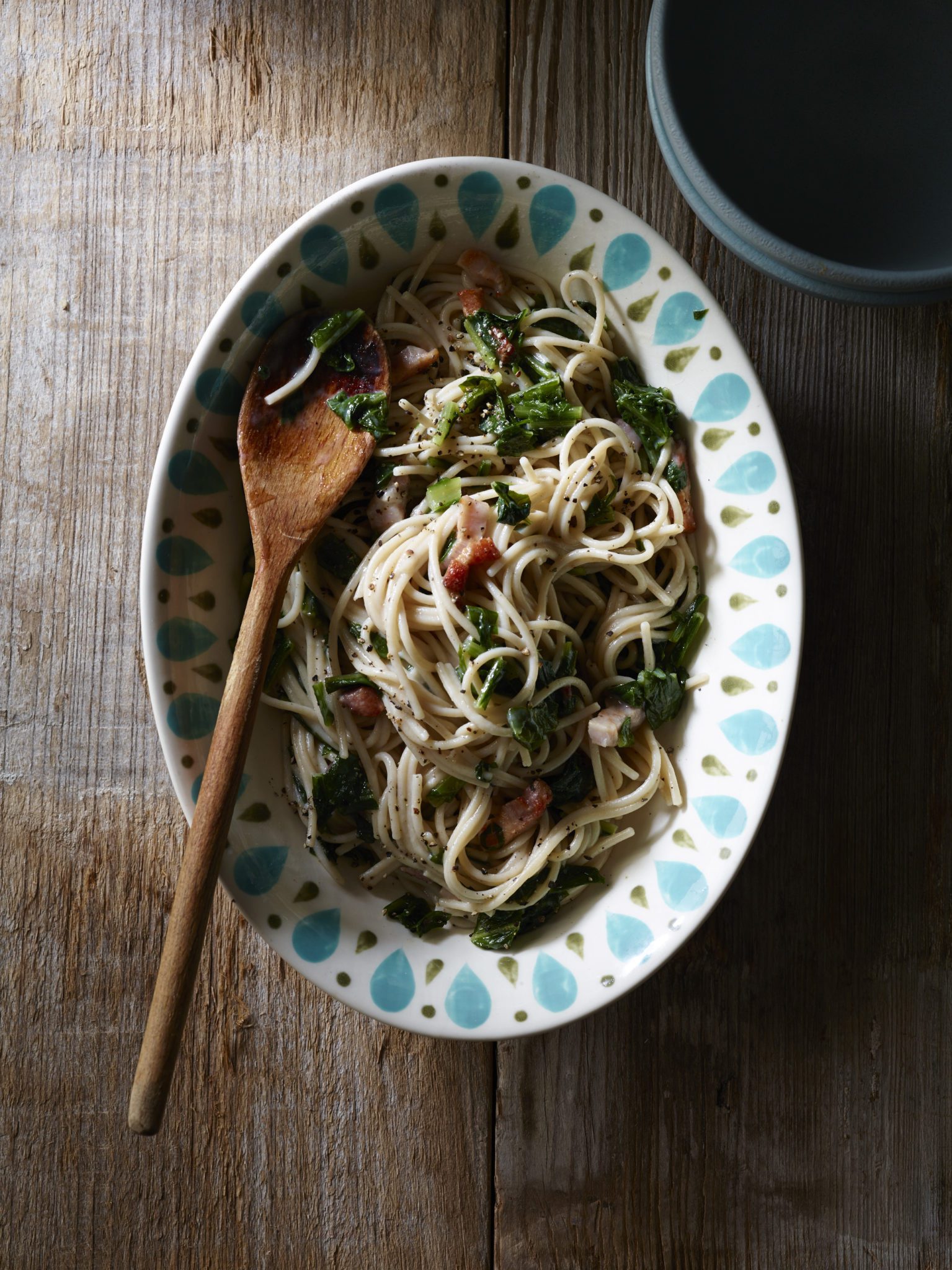 Gluten Free Brown Rice Spaghetti with Bitter Greens and Pancetta Recipe ...