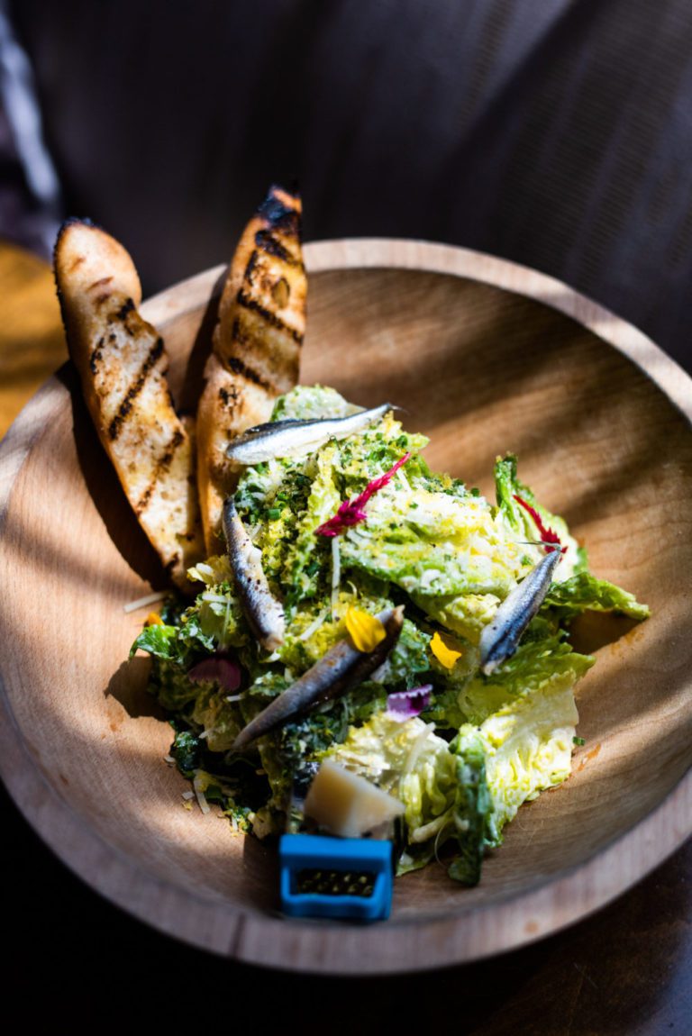 gluten free caesar salad and garlic crouton recipe from Barton G restaurant