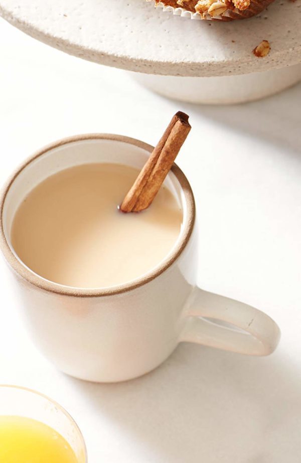 almond chai tea with cinnamon, cardamom and black pepper