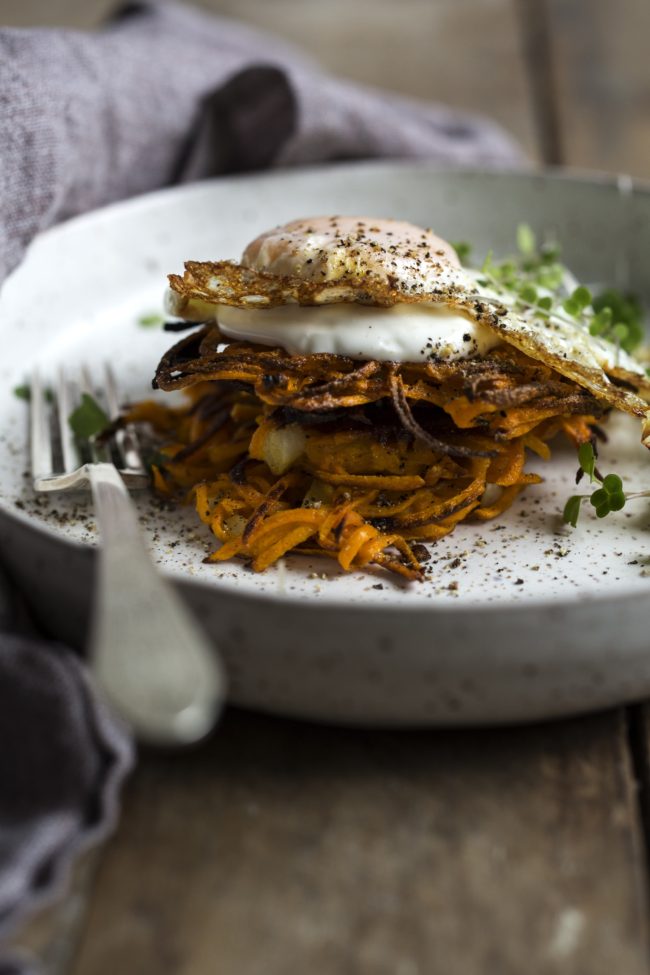 Butternut Squash Gluten Free Rosti with Fried Eggs Recipe