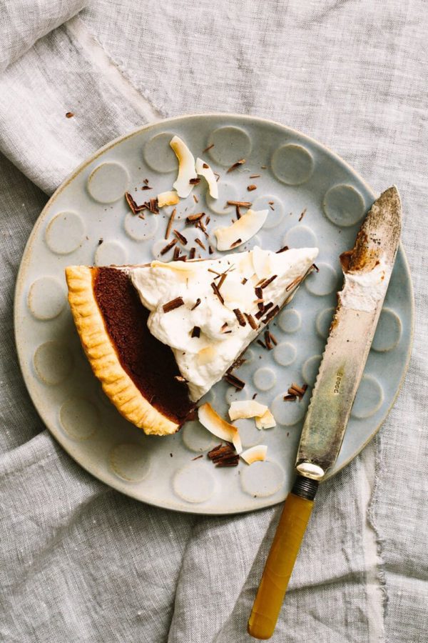 gluten free chocolate pie recipe with coconut whipped cream